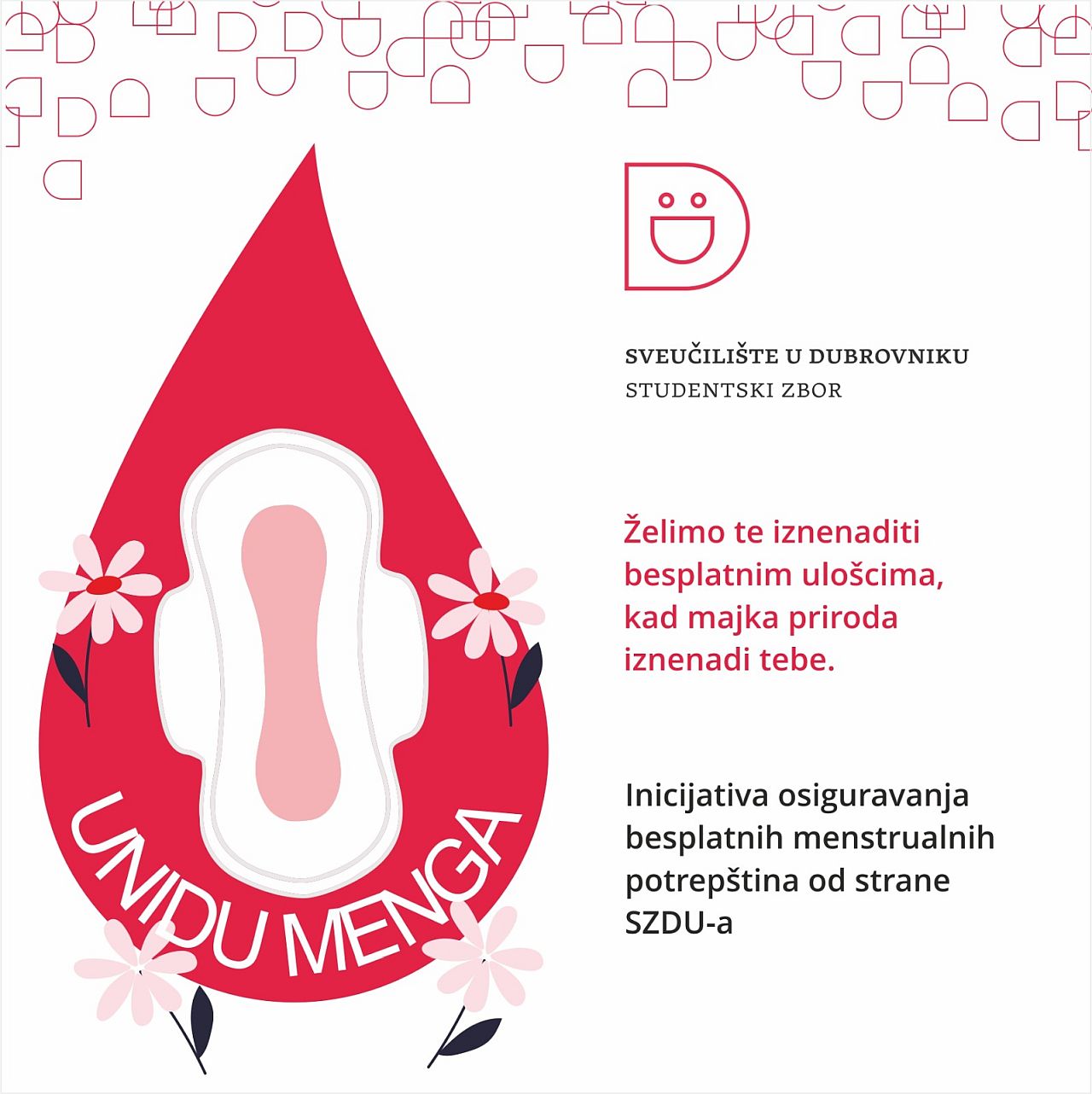 UNIDU MENGA Besplatne menstrualne potrepštine za studentice na ...