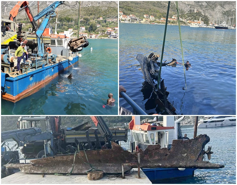 Izvlačenje potopljenog broda u Rijeci dubrovačkoj - DubrovnikNet