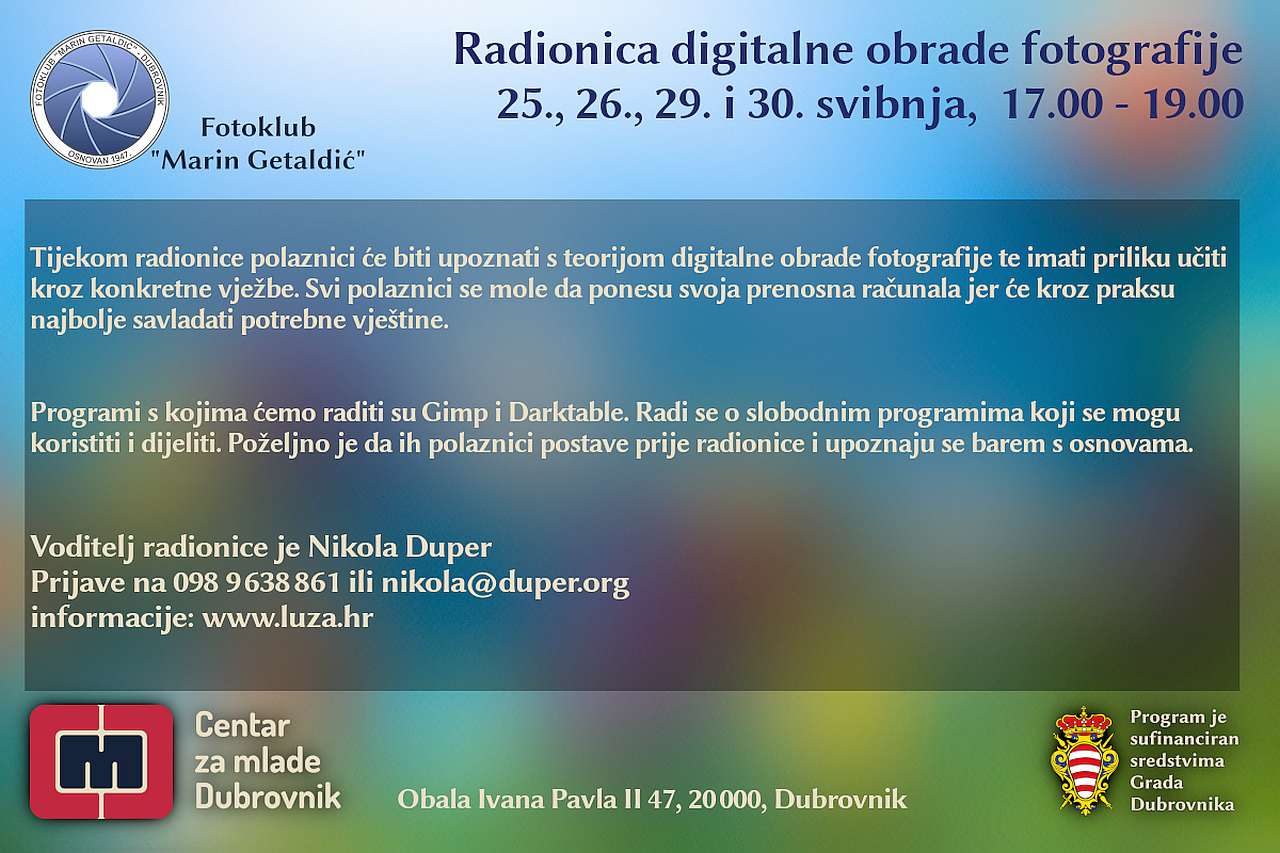 Radionica digitalne obrade fotografije u Centru za mlade - DubrovnikNet