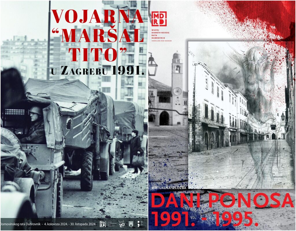 Otvorenje izložbe Vojarna "Maršal Tito" u Zagrebu 1991. u Muzeju ...