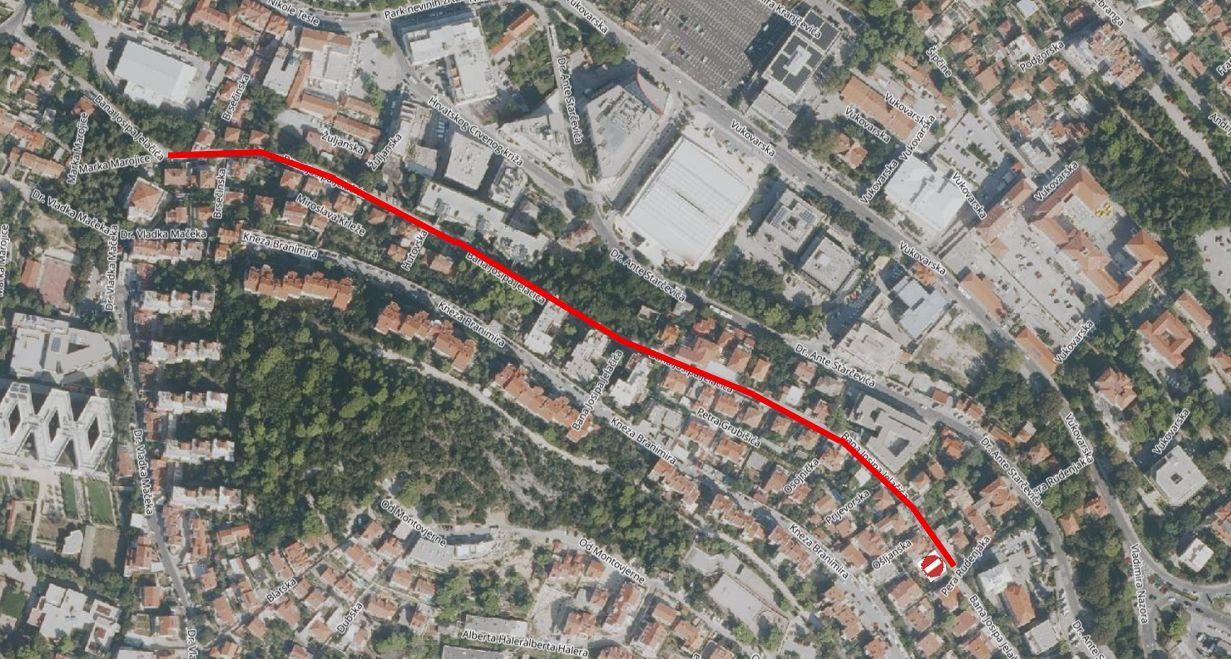 Privremena prometna regulacija u ulicama Žrtava s Dakse (večeras) i Bana Josipa Jelačića (sutra ...